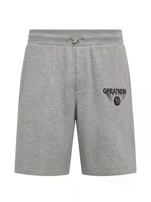 Philipp Plein Fleece Shorts With "greatness" Print