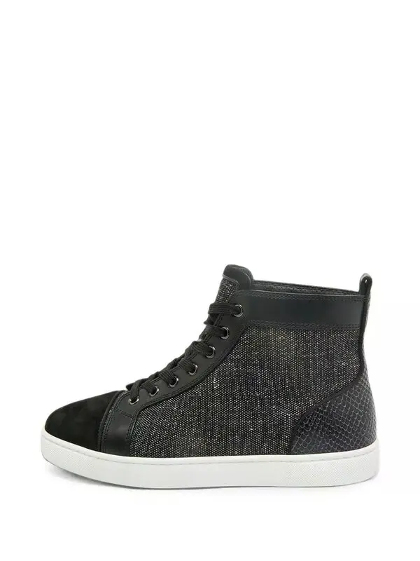 CHRISTIAN LOUBOUTIN Louis Orlato Python-embossed Sneakers - Black