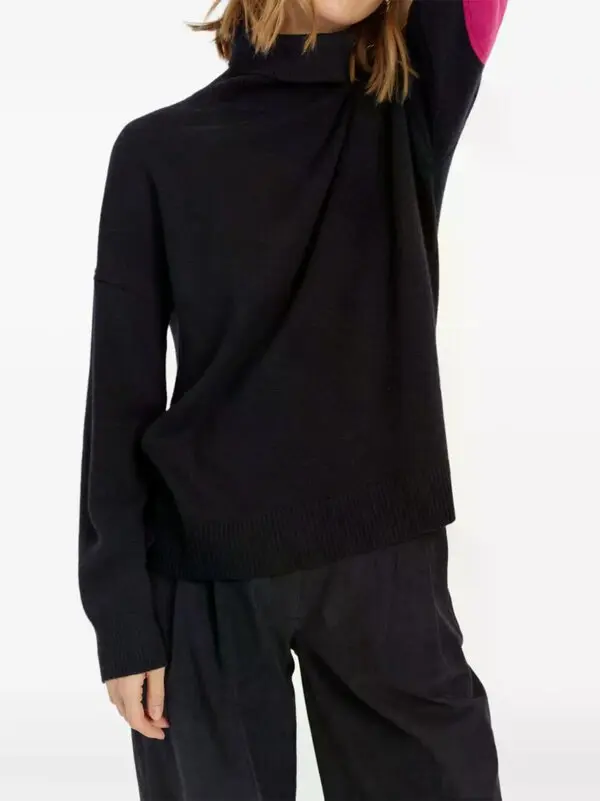 Chinti & Parker Elbow-patch Roll-neck Sweater