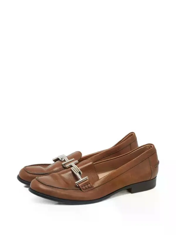 TOD'S Double T Leather Loafers - Brown