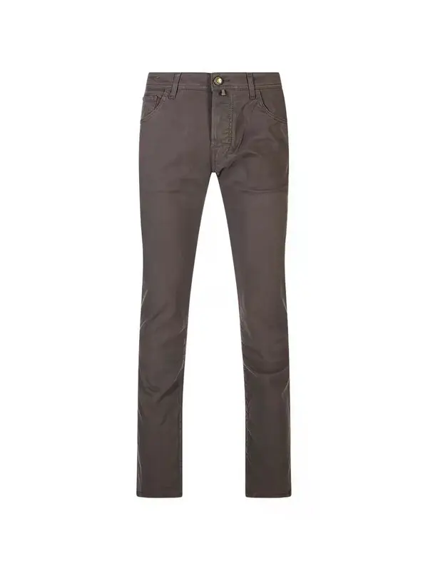Jacob Cohen Logo-patch Trousers - Brown
