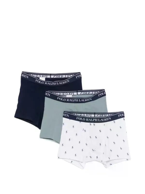Polo Ralph Lauren Logo-waistband Three-pack Boxers - Blue