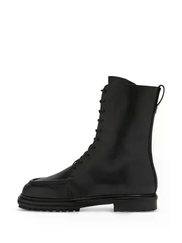 AeydĒ Tate Lace-up Apron-toe Boots - Black