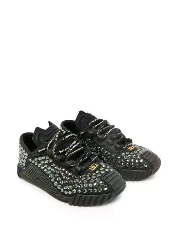 Dolce & Gabbana Crystal Embellished Sneakers - Black