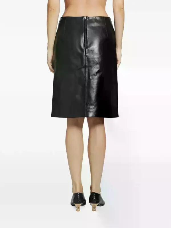 JIL SANDER Leather Midi Skirt