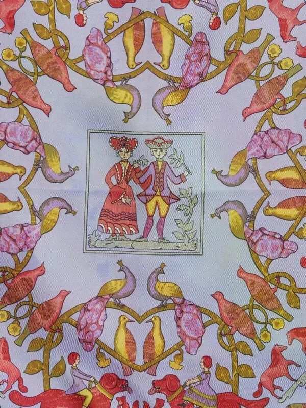 Hermès Early America Silk Scarf - Purple