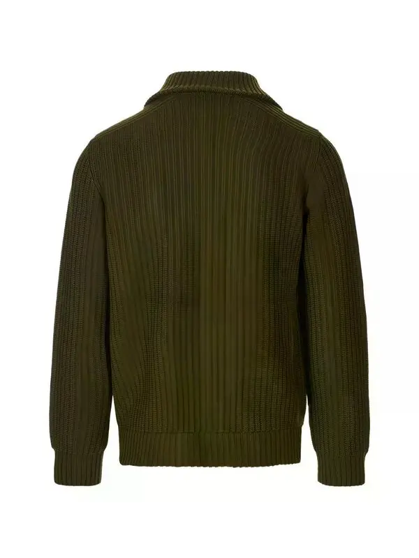 MONTECORE Ribbed Knit Zip-up Cardigan