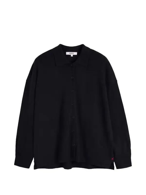 Chinti & Parker Fine Knit Collared Cardigan - Blue