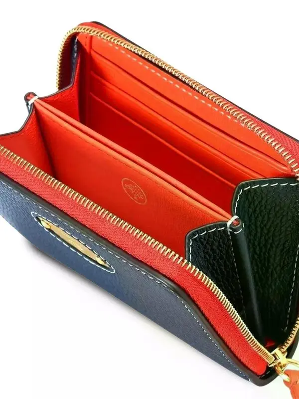 Mulberry Logo-plaque Grained Leather Purse - Blue