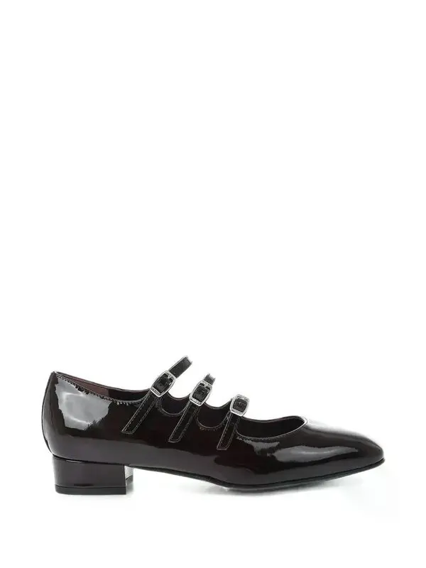 CAREL Ariana Patent Leather Ballet Flats With Buckle-fastening Straps