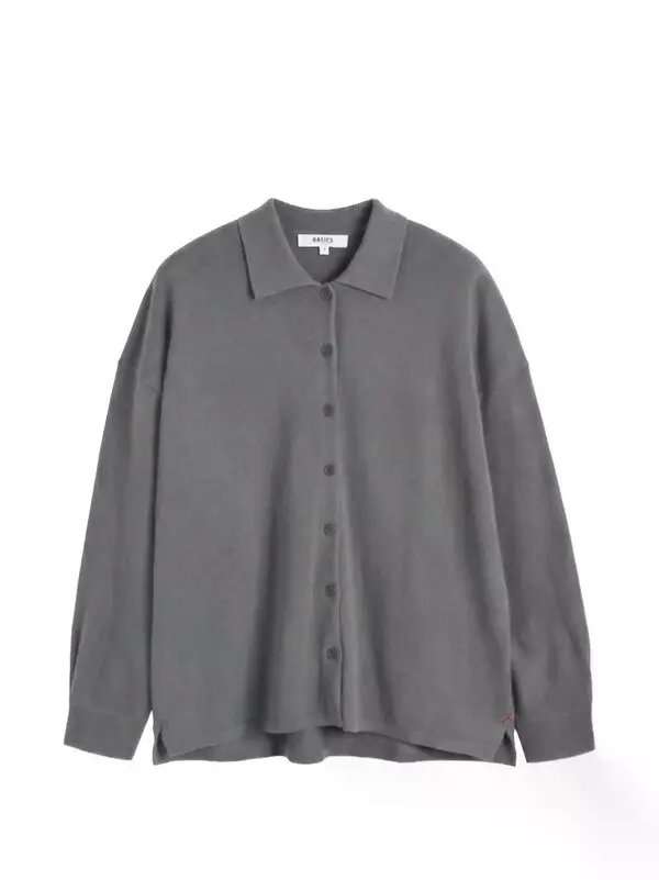 Chinti & Parker Button-up Collared Cardigan - Grey