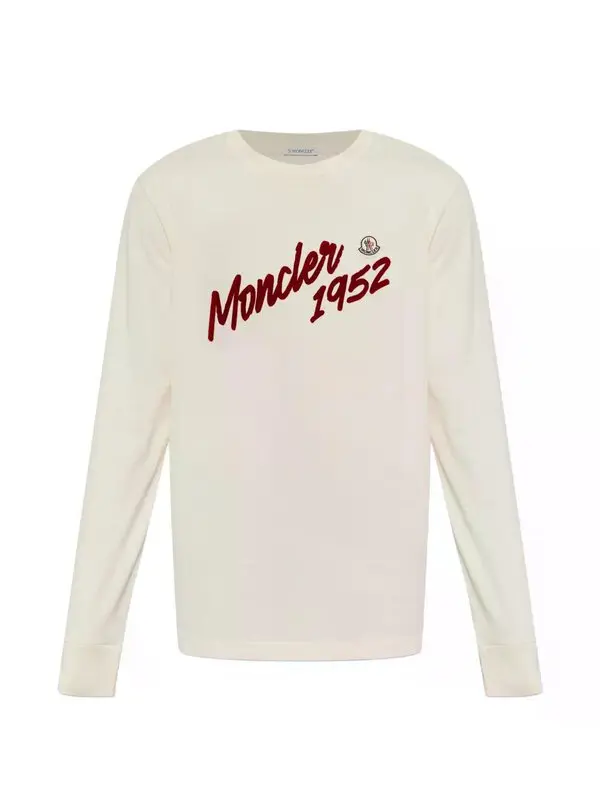 Moncler Logo-print Long-sleeve T-shirt - Neutrals