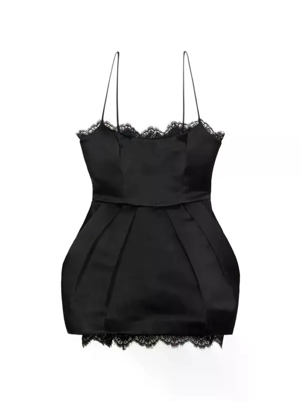 Blumarine Lace-trim Balloon Mini Dress - Black