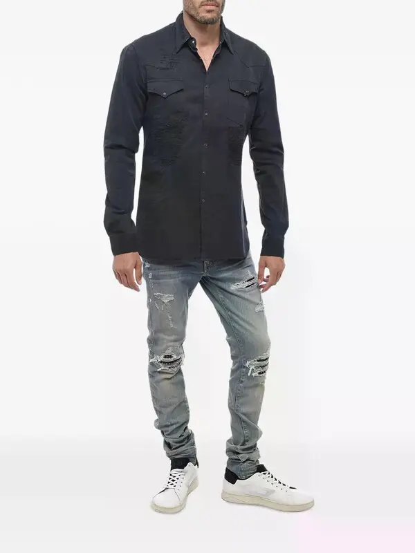 6167 STUDIO SHIRT Distressed-effect Long-sleeve Shirt