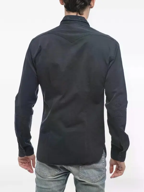 6167 STUDIO SHIRT Distressed-effect Long-sleeve Shirt