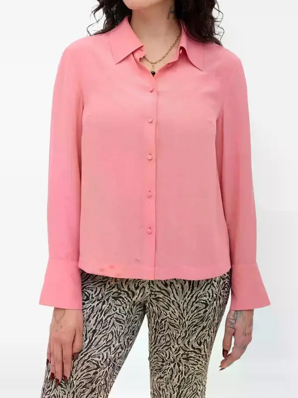Rixo Havan Wide-cuff Shirt - Pink