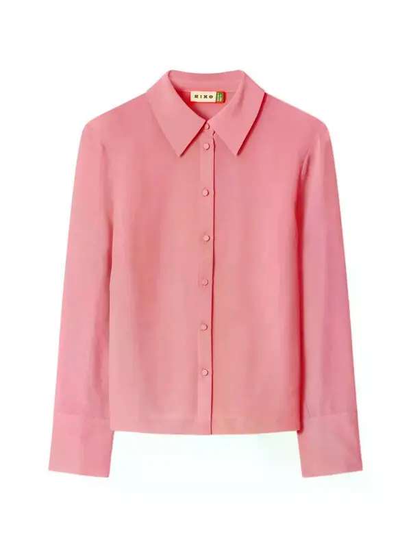 Rixo Crepe De Chine Shirt - Pink