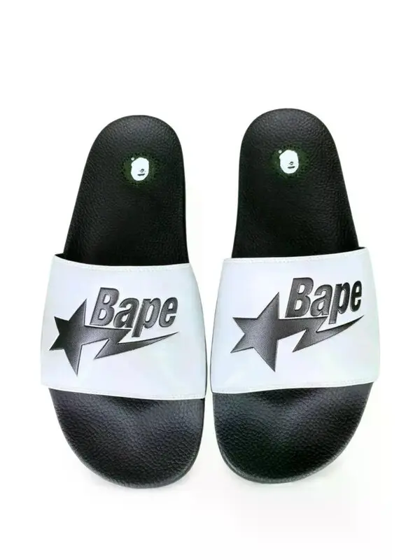 A BATHING APE Sta Logo Slides - White