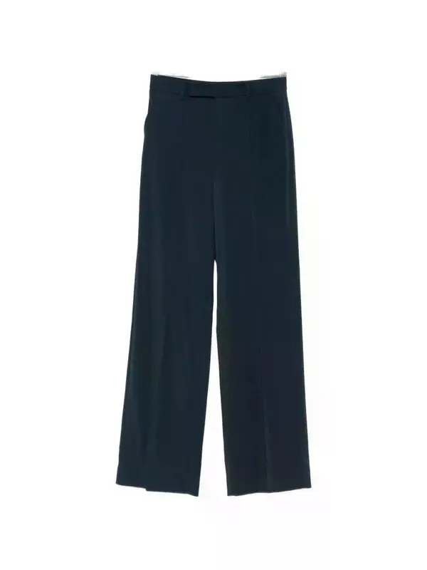 Patrizia Pepe Logo Plaque Straight-leg Trousers - Blue
