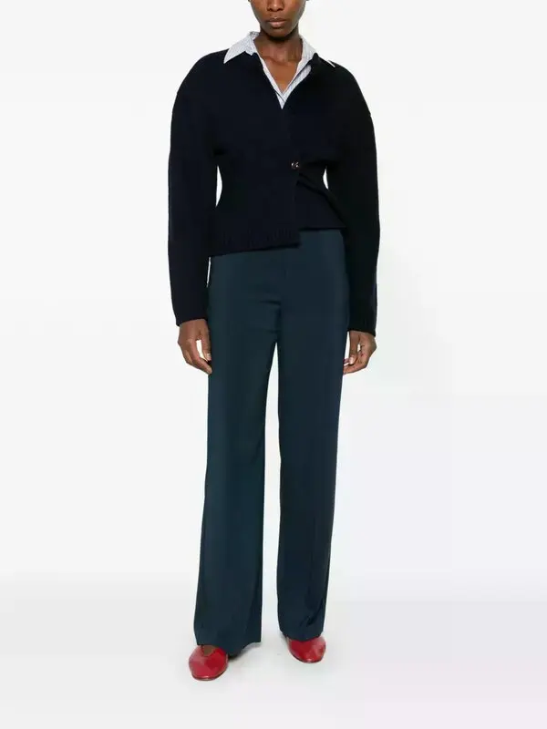 Patrizia Pepe Logo Plaque Straight-leg Trousers - Blue