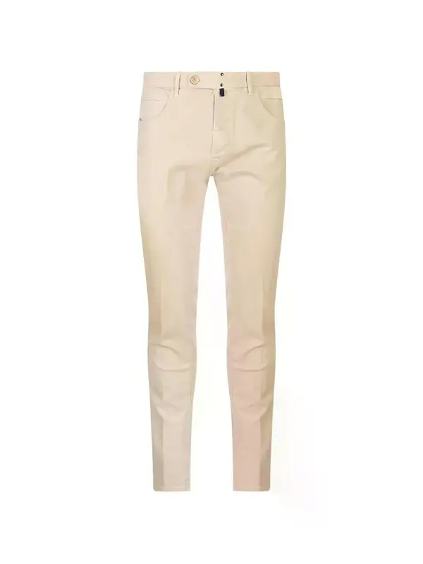 Incotex Logo-patch Trousers - Neutrals