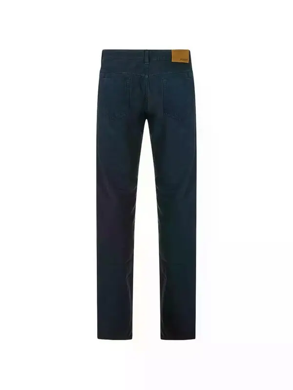 Incotex Logo-patch Straight-leg Trousers - Blue