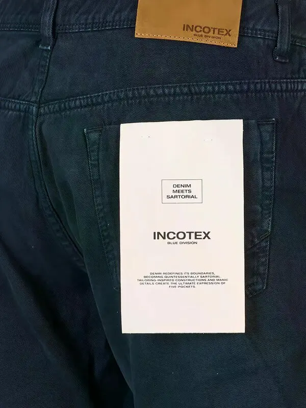 Incotex Logo-patch Straight-leg Trousers