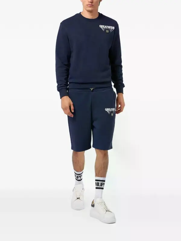 Philipp Plein Fleece Shorts With Logo Detail
