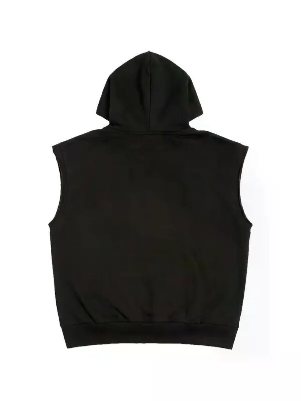 SP5DER Rhinestone Embellished Sleeveless Hoodie