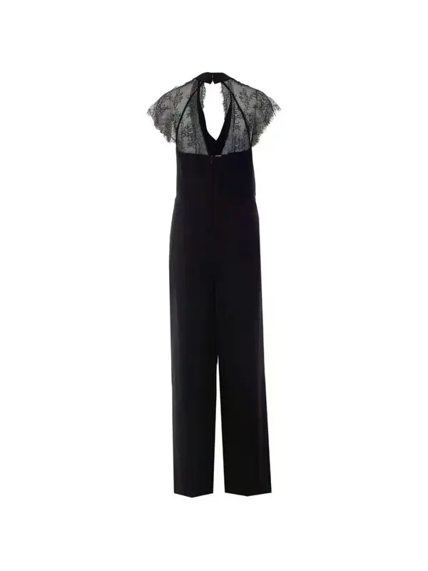 TWINSET Lace-panelled Wrap-style Jumpsuit - Black