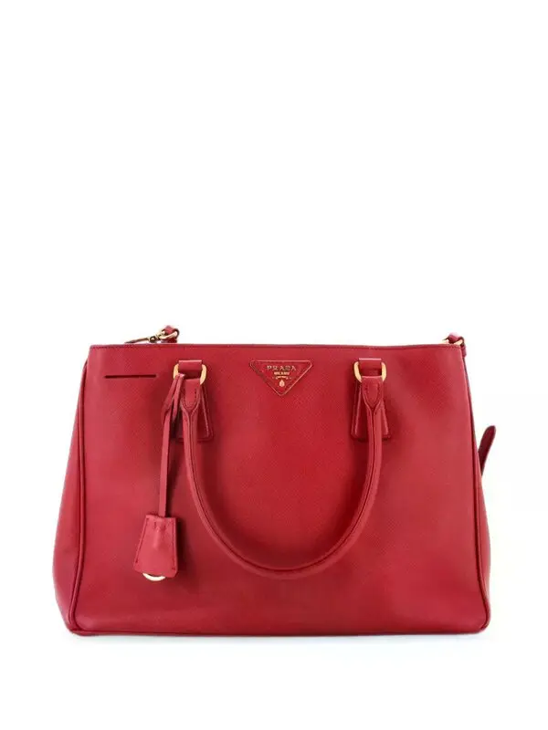 Prada Saffiano Leather Medium Tote Bag - Red