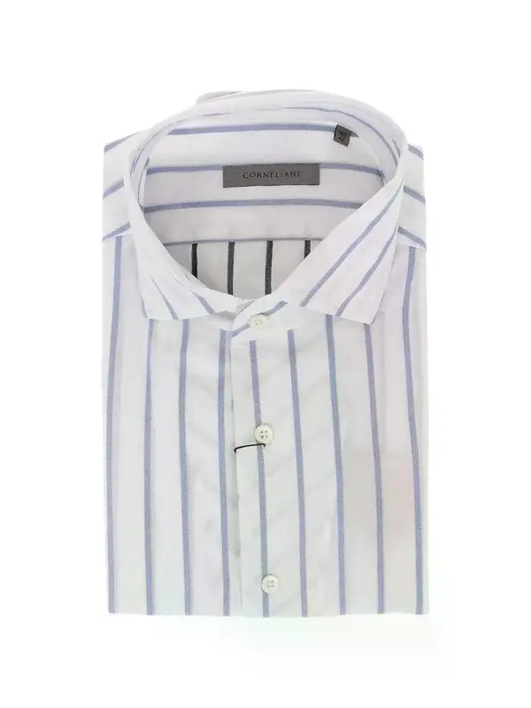 Corneliani Striped Cotton Shirt - White