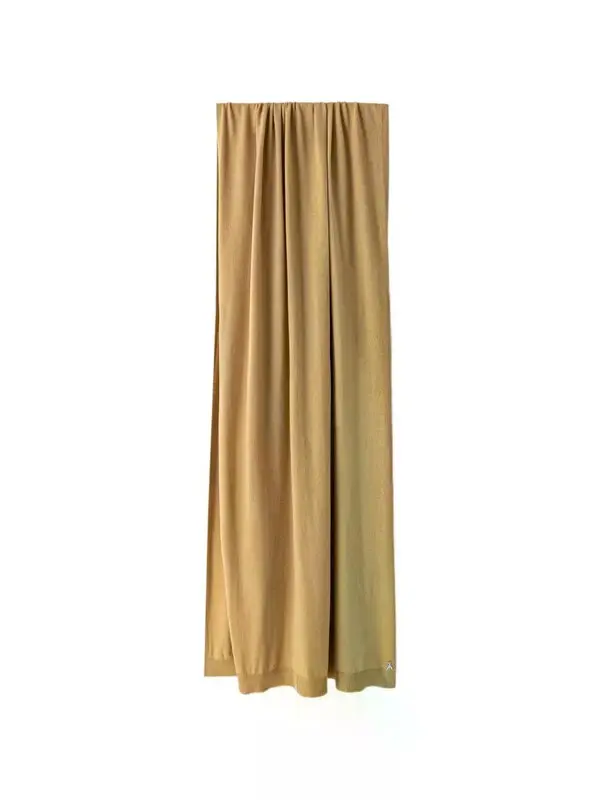 Patrizia Pepe Logo-plaque Knitted Scarf - Neutrals