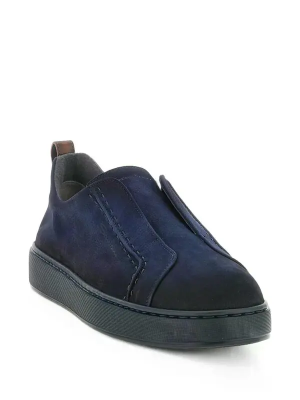 Santoni Victory Leather Slip-on Sneakers - Blue