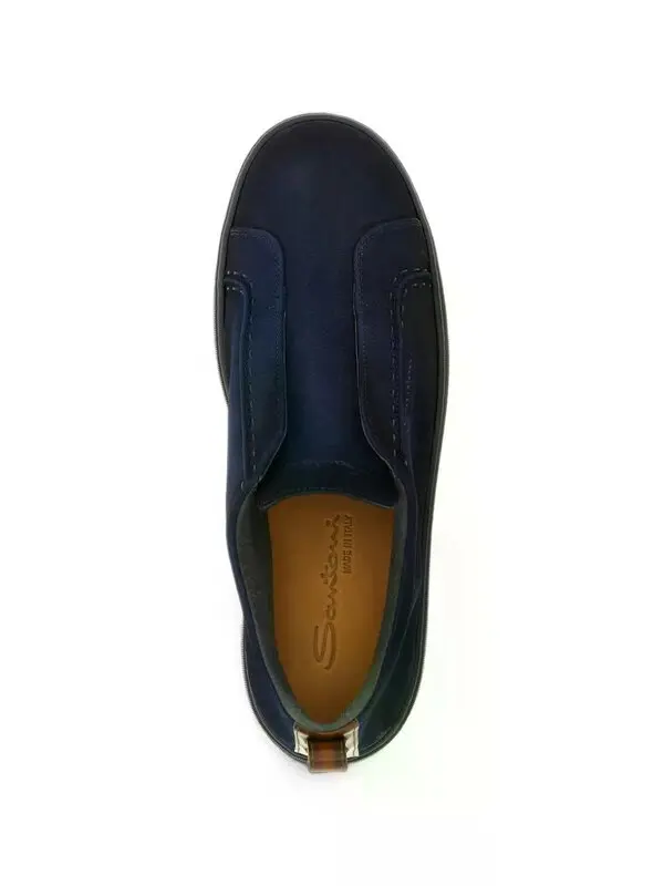 Santoni Victory Leather Slip-on Sneakers