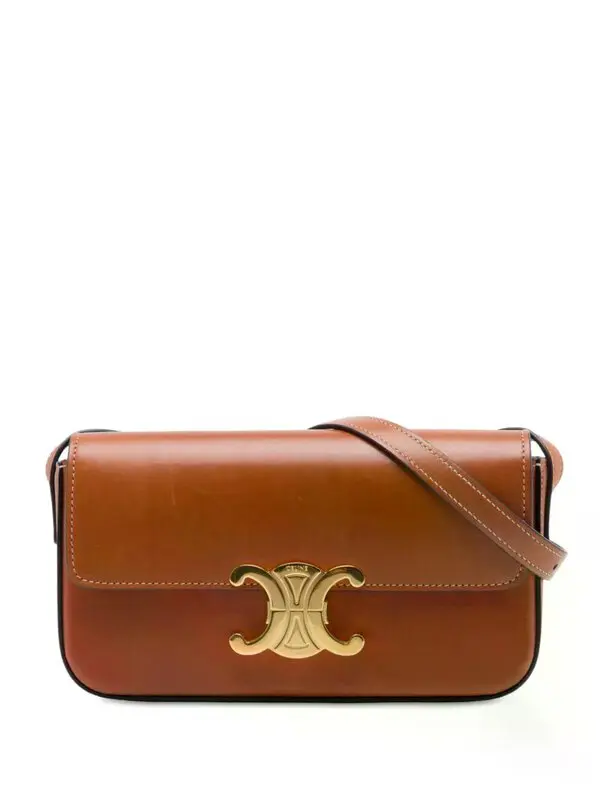 Celine Shiny Calfskin Claude Shoulder Bag - Brown