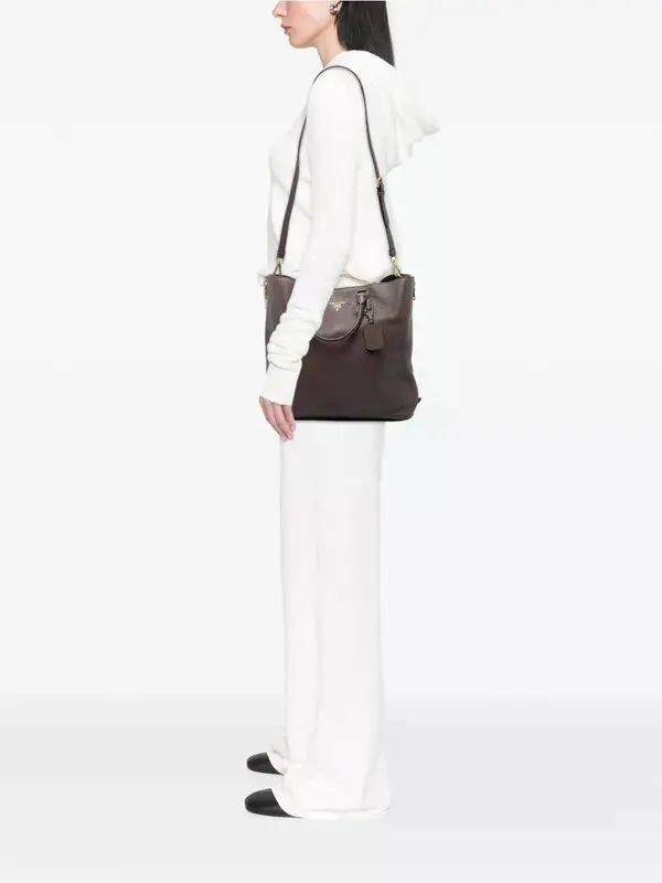 Prada 2013-2026 Vitello Daino Side Zip Open Convertible Tote Satchel