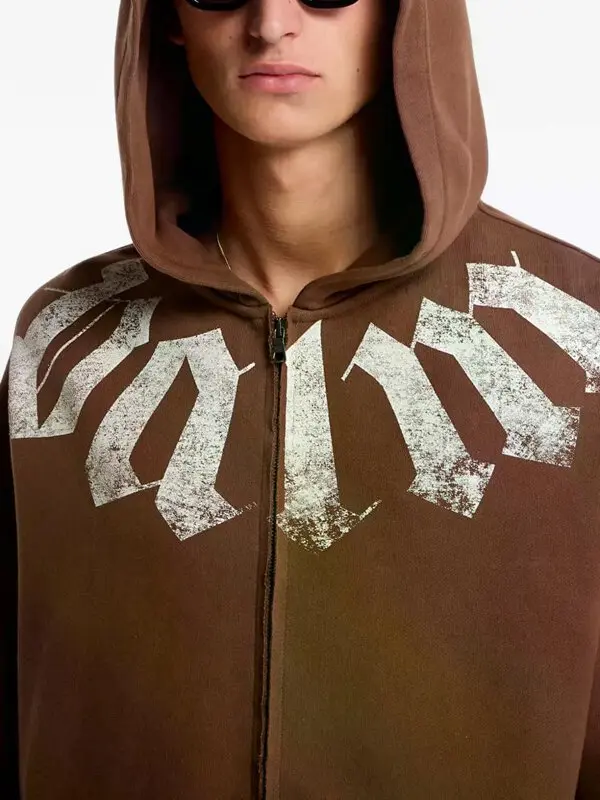 Palm Angels Logo-print Zip-up Hoodie