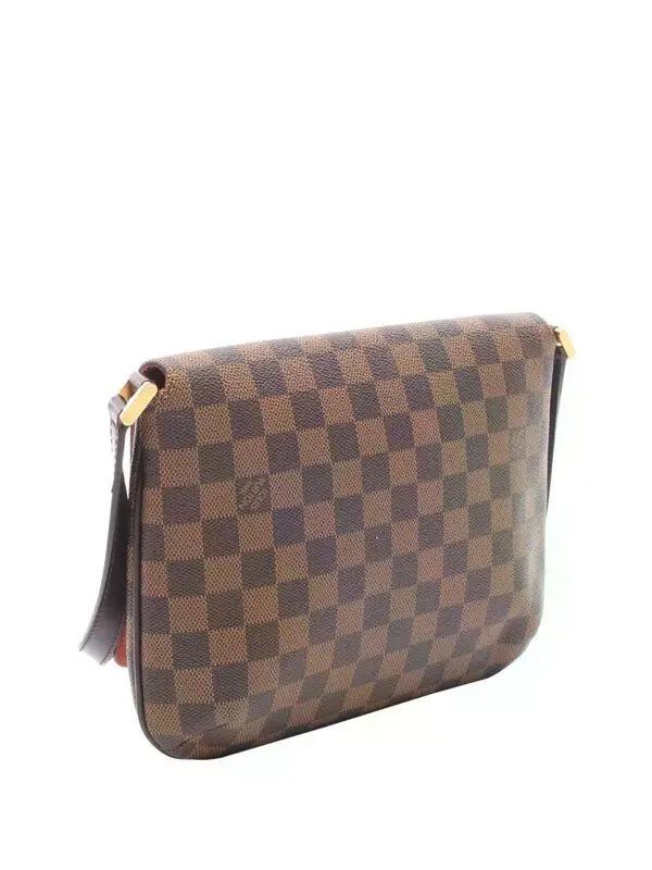 LOUIS VUITTON Damier Ebene Musette Tango Shoulder Bag - Brown
