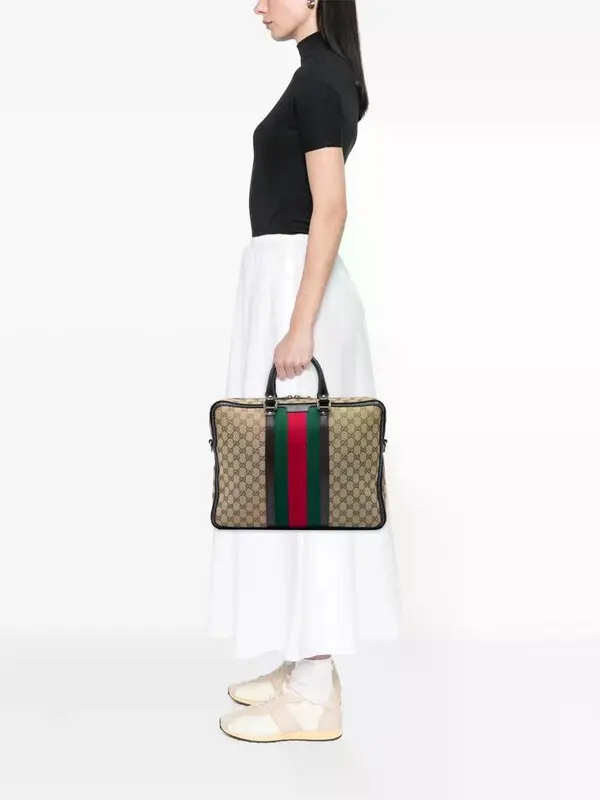 Gucci Gg Canvas Web Briefcase