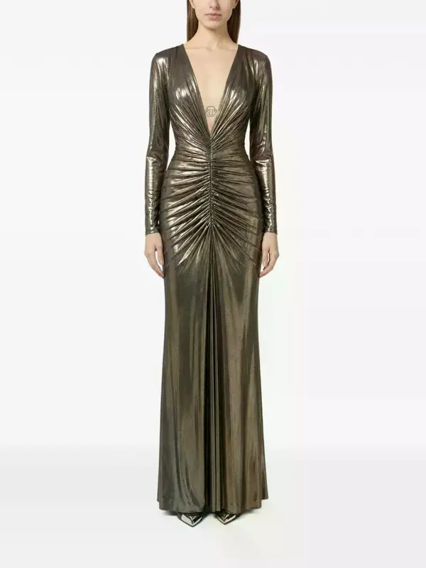 Philipp Plein Long Metallic Gown