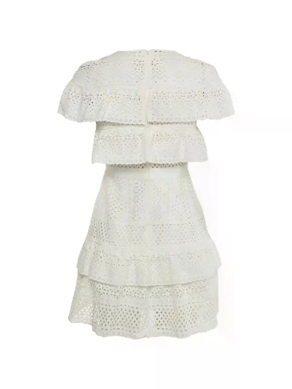 SELF-PORTRAIT Broderie Anglaise Tiered Ruffled Dress
