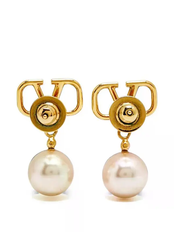 Valentino Garavani Vlogo Pearl Drop Earrings