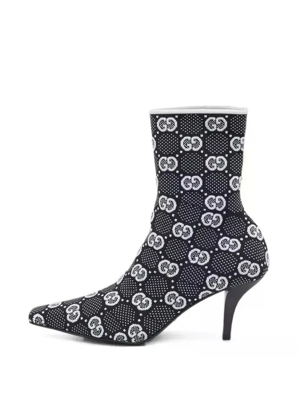 Gucci Gg Knit Ankle Boots - Black