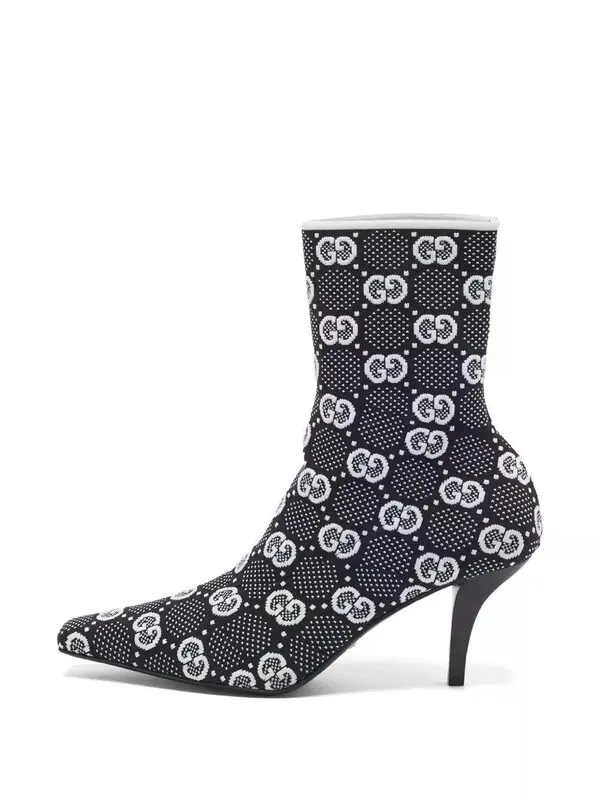 Gucci Gg Knit Ankle Boots - Black