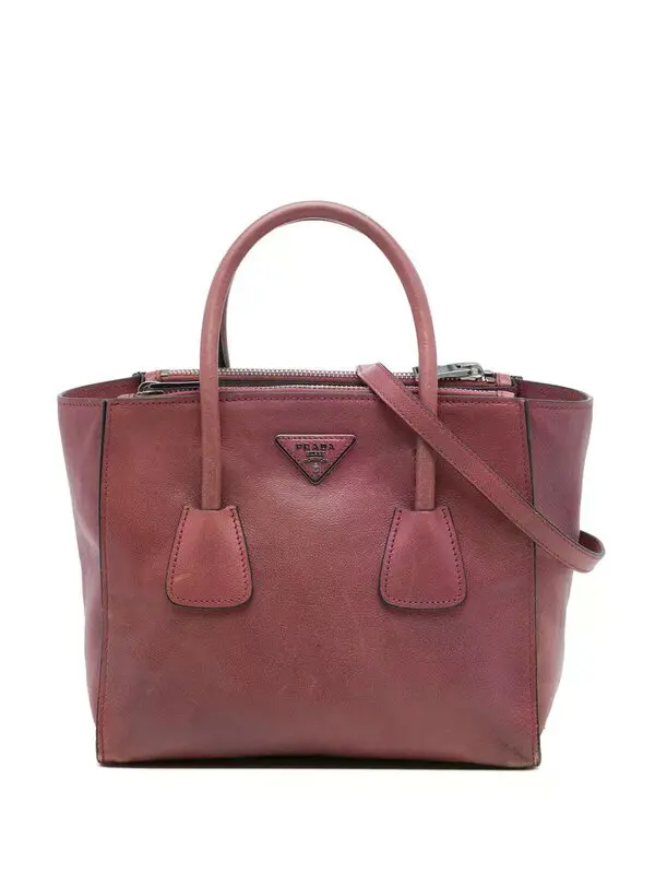 Prada 2013-2026 Glace Calf Twin Pocket Satchel - Pink