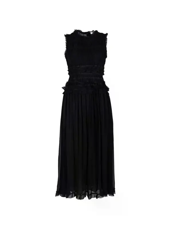 Ulla Johnson Etta Ruffled Midi Dress - Black