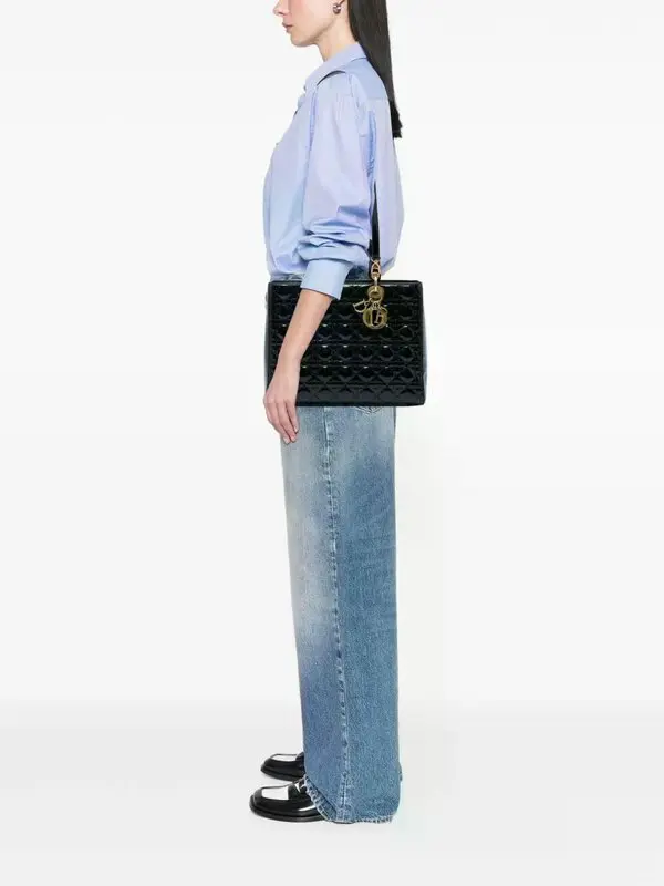 Dior 2013 Large Patent Cannage Lady Satchel