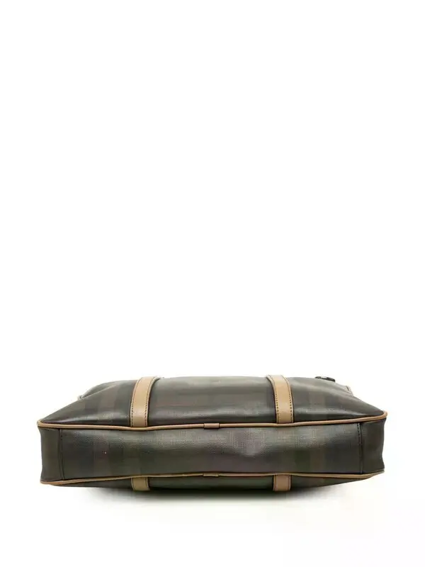 Burberry 2000-2017 Smoke Check Coated Canvas Clinton Business Bag