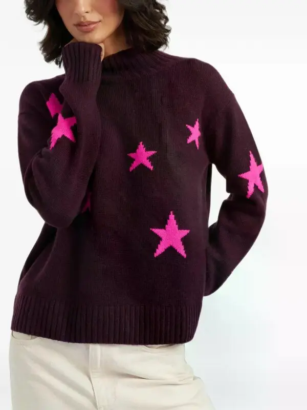 Chinti & Parker Star-intarsia Roll-neck Sweater